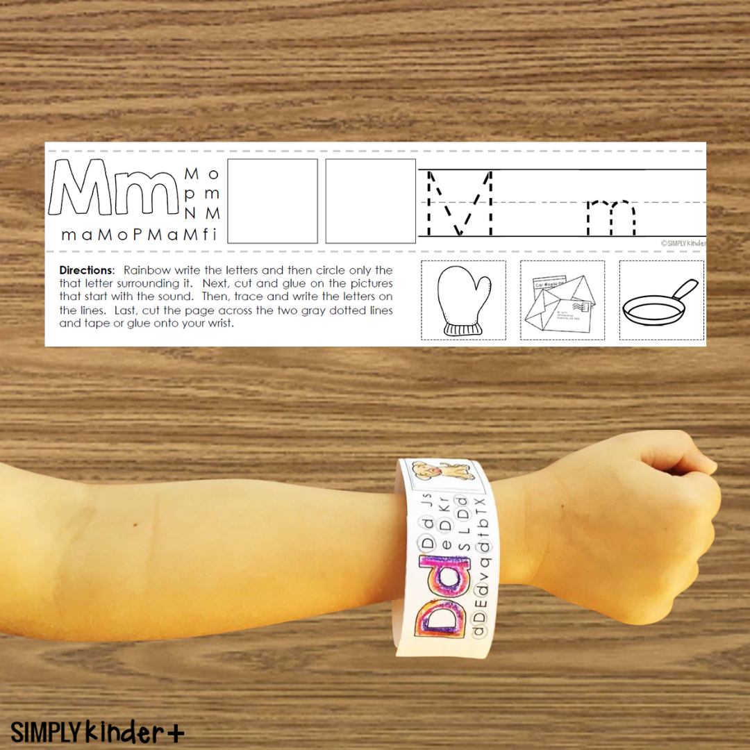 Letter M Alphabet Bracelet - Simply Kinder Plus