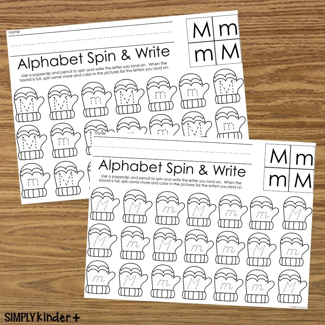 Letter M Spin And Write - Simply Kinder + Printable Membership