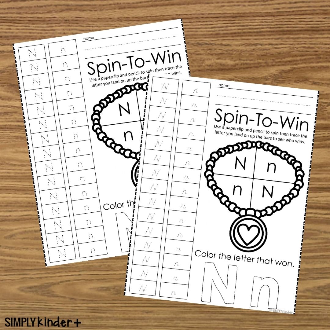 Letter N Spin To Win - Simply Kinder + Printable Membership