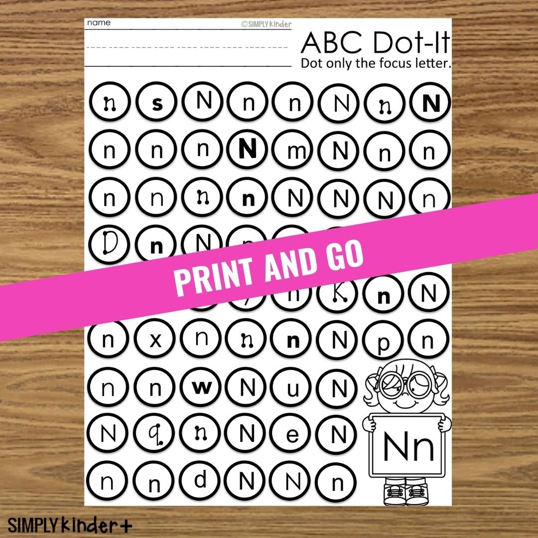 Letter N Dot It - Simply Kinder + Printable Membership