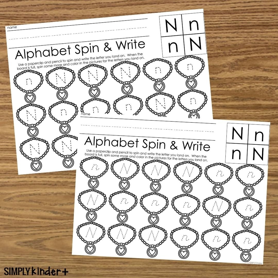Letter N Spin And Write - Simply Kinder + Printable Membership