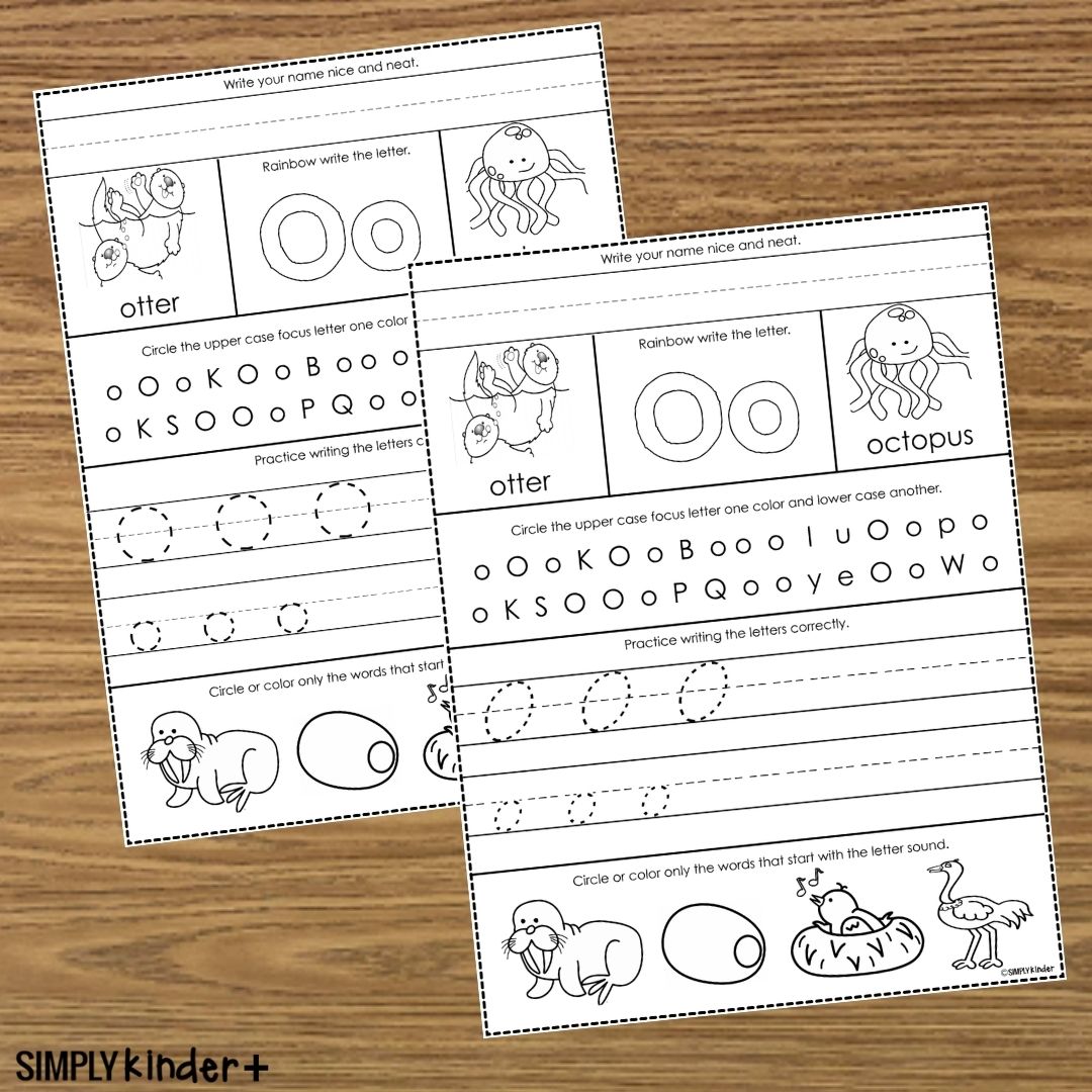 Letter O Practice Alphabet Page - Simply Kinder + Printable Membership