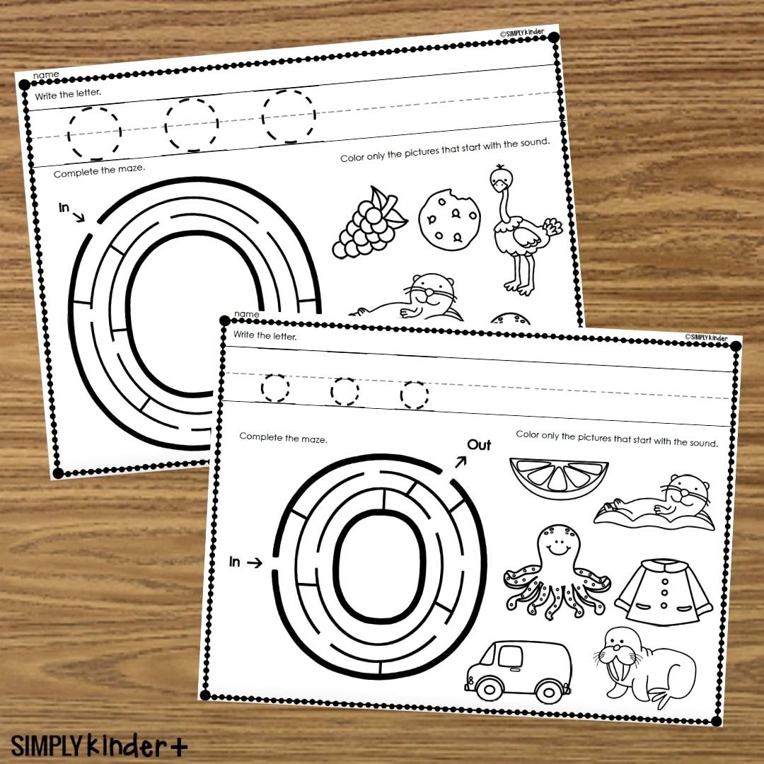 Letter O Alphabet Mazes - Simply Kinder Plus