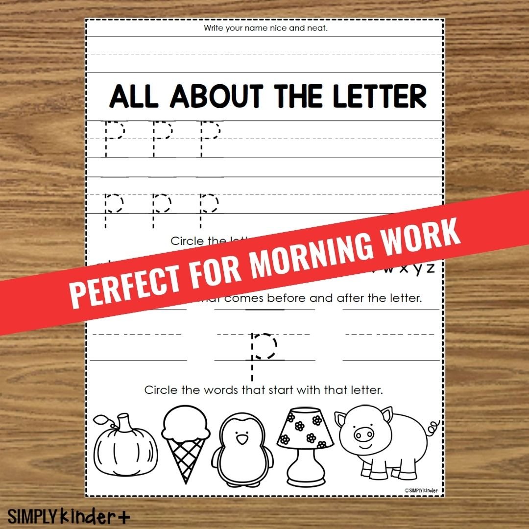 Letter P Before and After Printable - Simply Kinder + Printable Membership