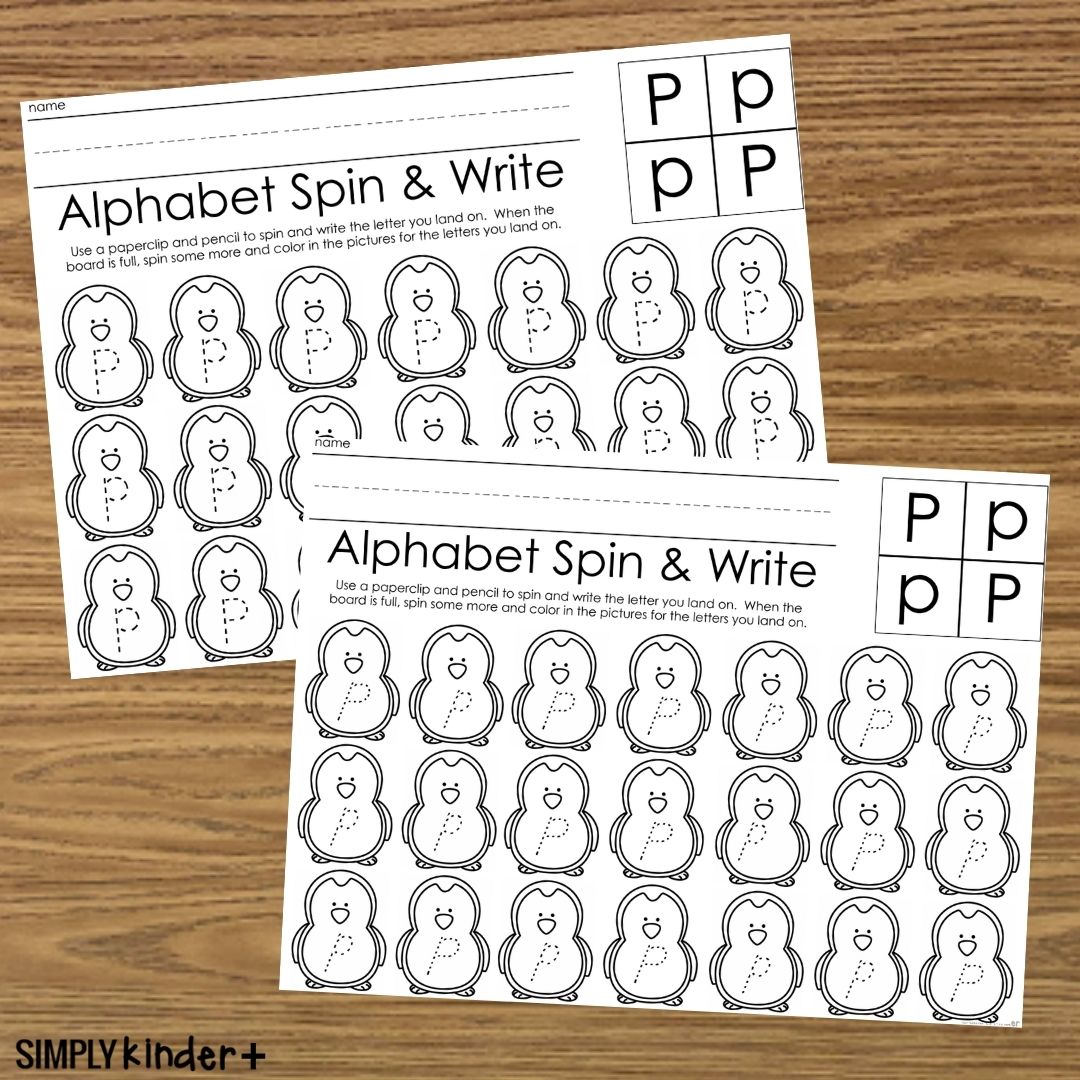 Letter P Spin And Write - Simply Kinder + Printable Membership