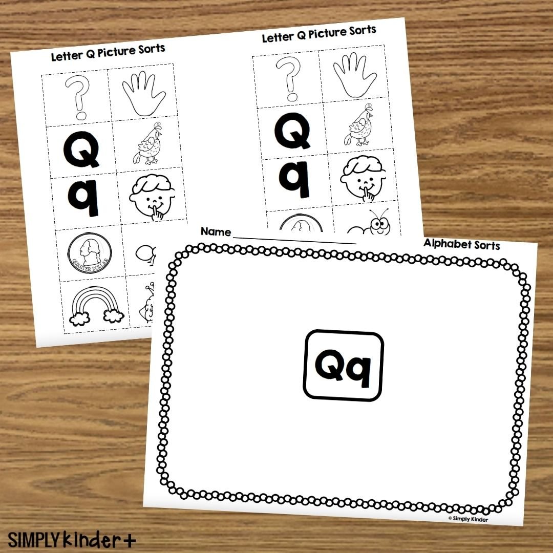 Letter Q Alphabet Sort - Simply Kinder + Printable Membership