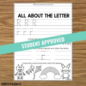 Letter R Before and After Printable - Simply Kinder + Printable Membership