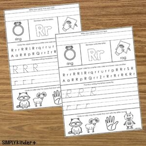 Letter R Practice Alphabet Page - Simply Kinder + Printable Membership