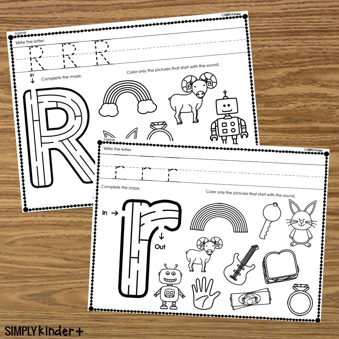 Letter R Alphabet Mazes - Simply Kinder + Printable Membership