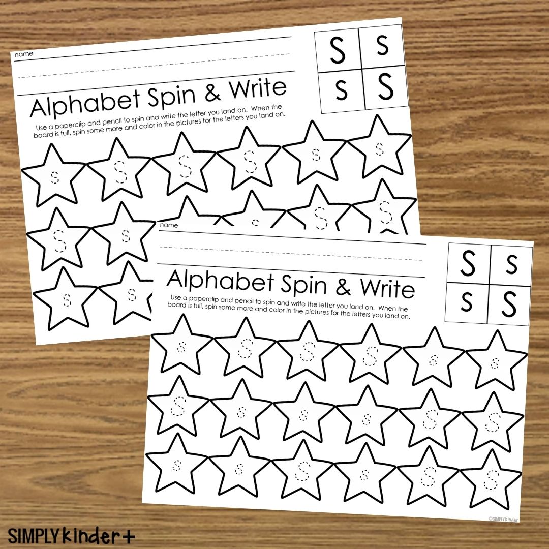 Letter S Spin And Write - Simply Kinder + Printable Membership