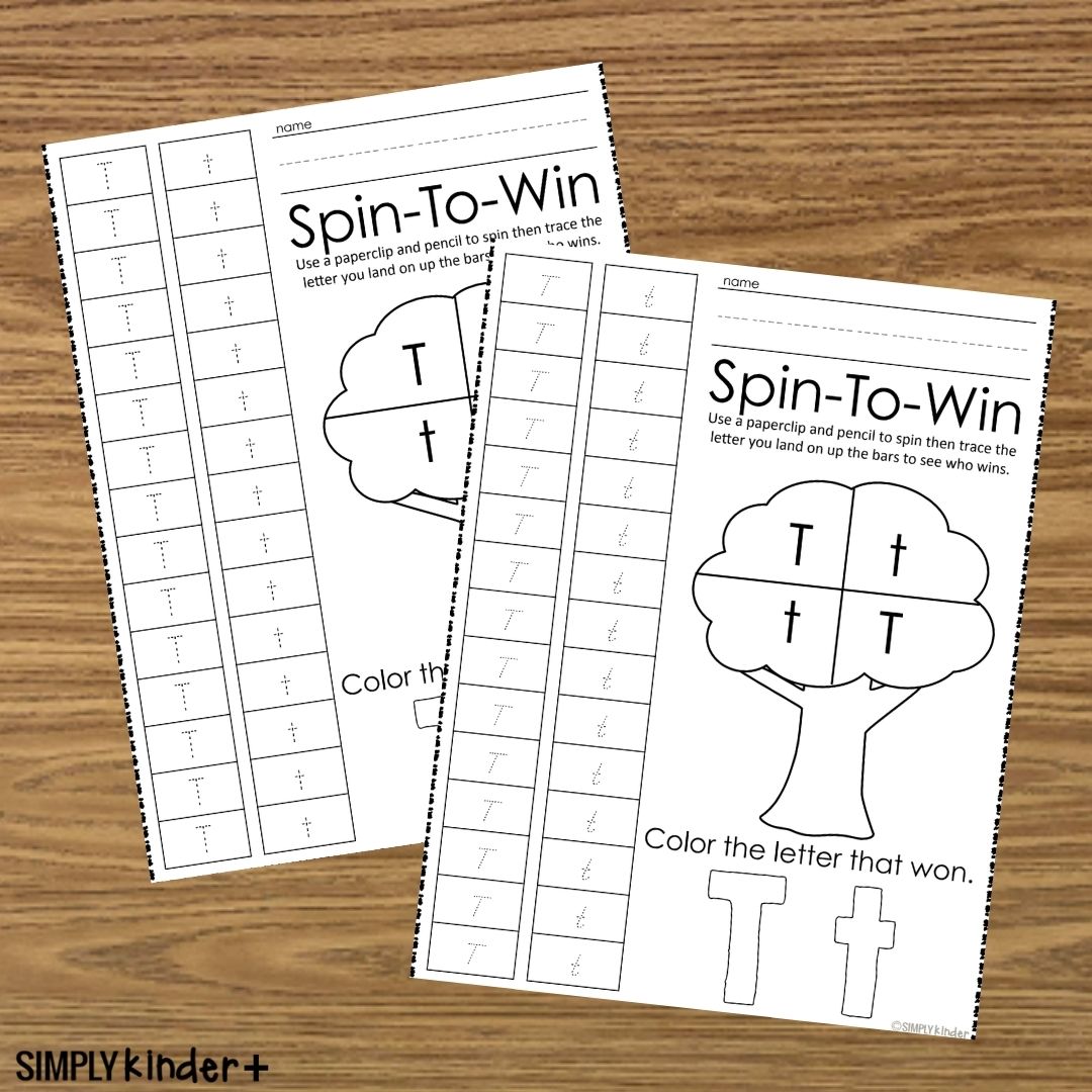 Letter T Spin To Win - Simply Kinder Plus