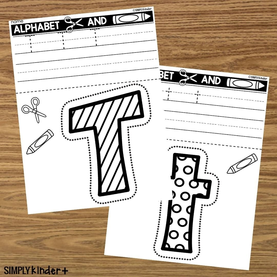 Letter T Cut and Color - Simply Kinder + Printable Membership