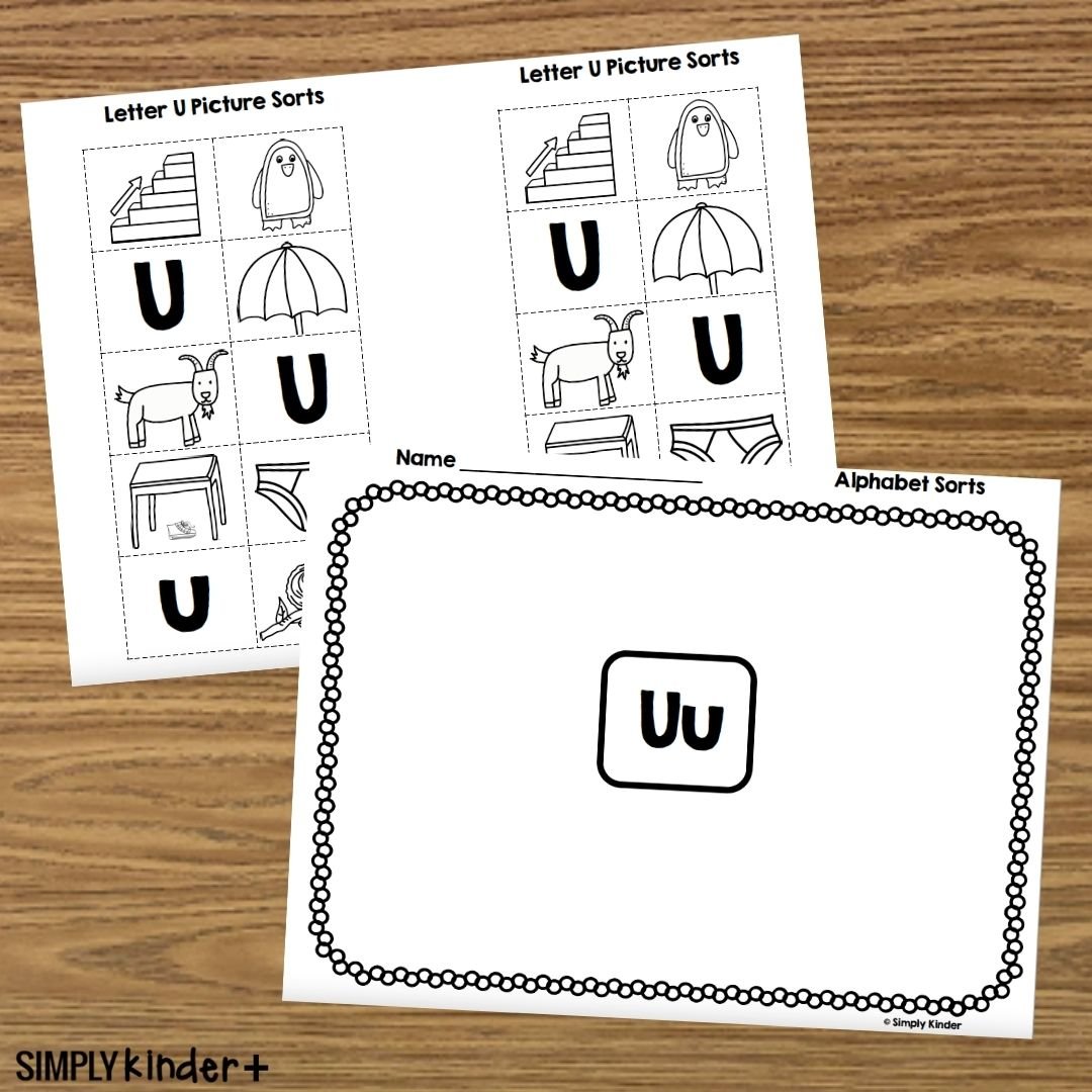 Letter U Alphabet Sort - Simply Kinder Plus
