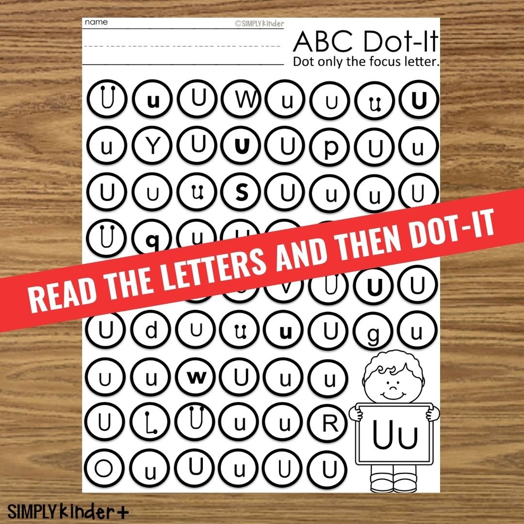 Letter U Dot It - Simply Kinder + Printable Membership