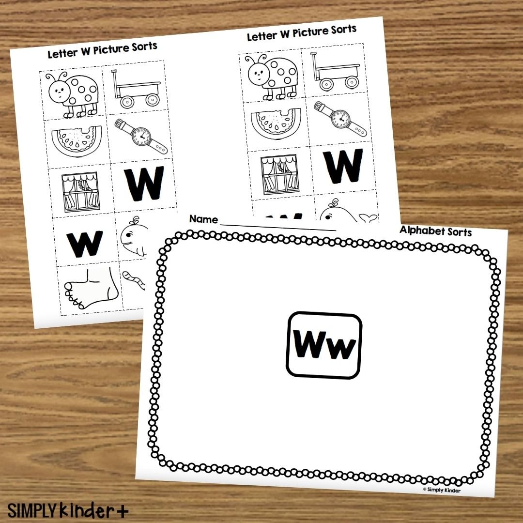 Letter W Alphabet Sort - Simply Kinder + Printable Membership