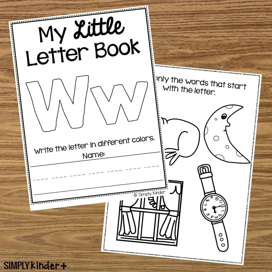 Letter W Little Letter Books - Simply Kinder + Printable Membership