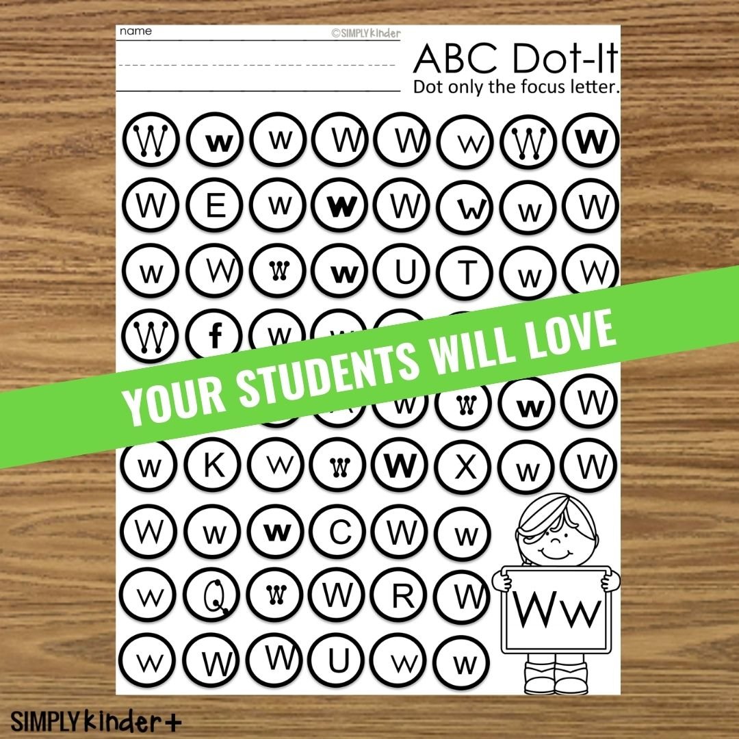 Letter W Dot It - Simply Kinder + Printable Membership