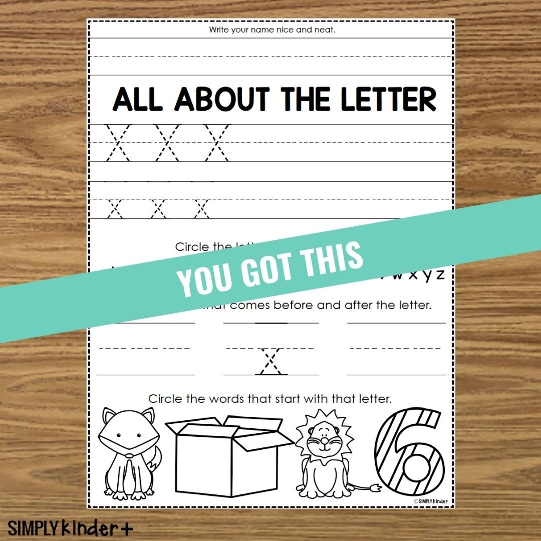 Letter X Before and After Printable - Simply Kinder + Printable Membership