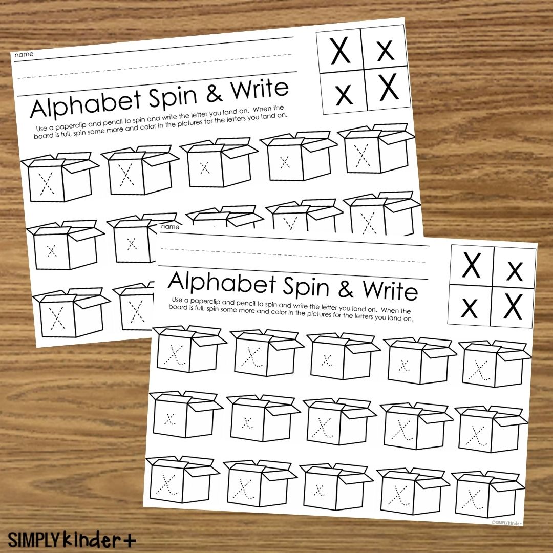 Letter X Spin And Write - Simply Kinder Plus