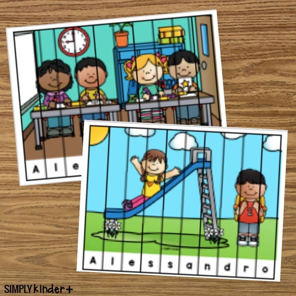 10 Letter Name School Picture Puzzles - Simply Kinder + Printable ...