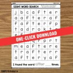 After Sight Word Search - Dolch - Simply Kinder + Printable Membership