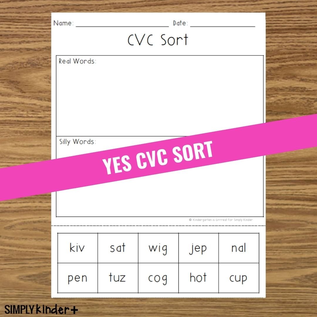 CVC Sort - Simply Kinder + Printable Membership