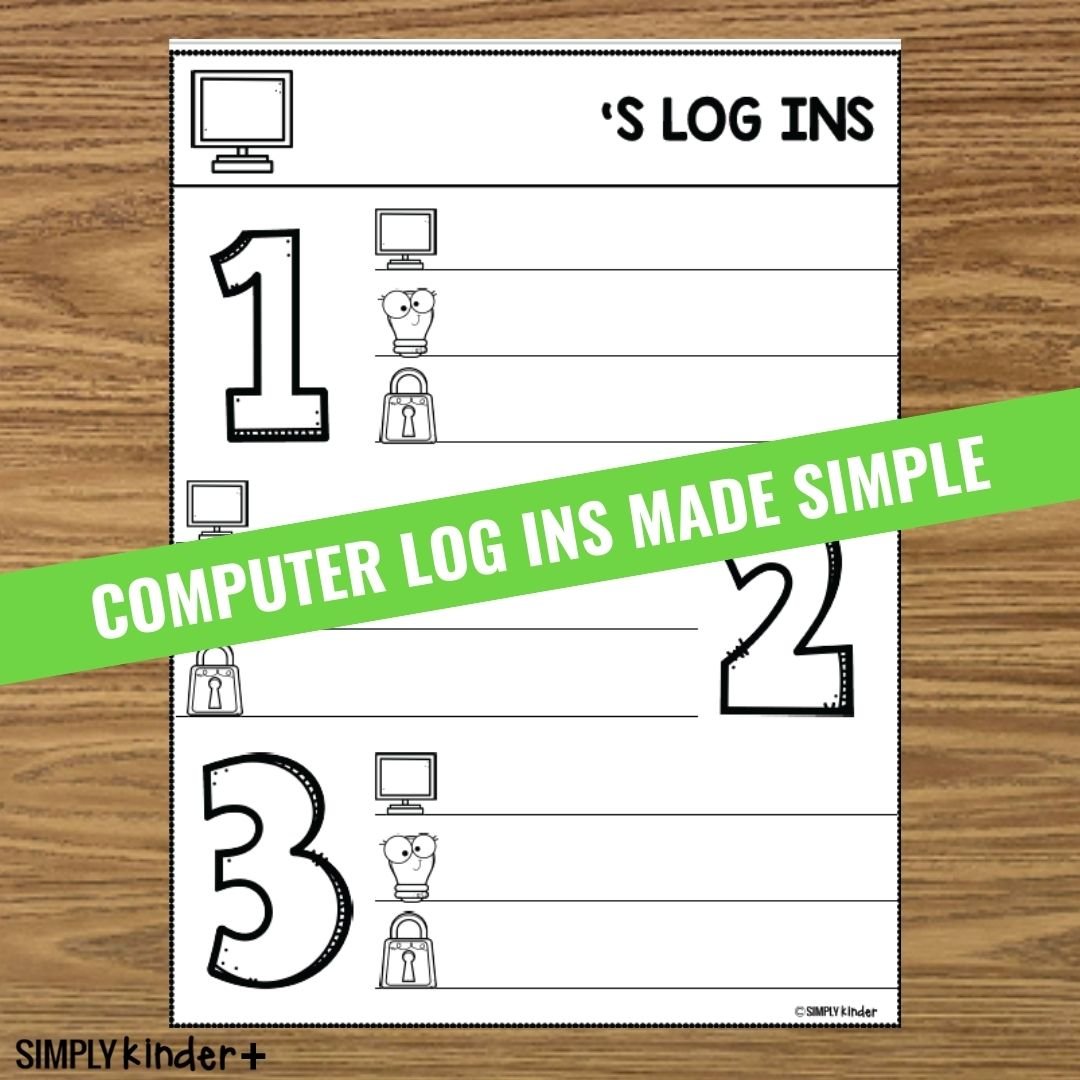 Computer Log Ins - Simply Kinder + Printable Membership