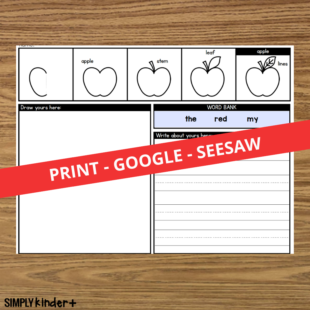 Apple Directed Drawing - Simply Kinder + Printable Membership