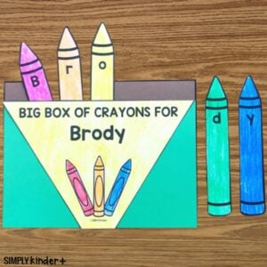 Crayon Box Name Craft - Simply Kinder + Printable Membership