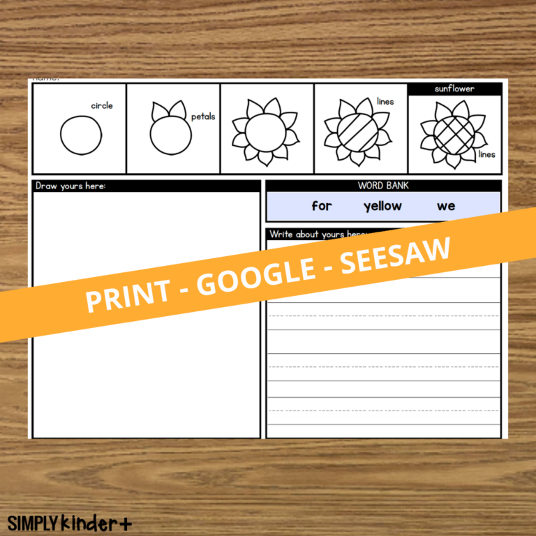 Sunflower Directed Drawing - Simply Kinder + Printable Membership