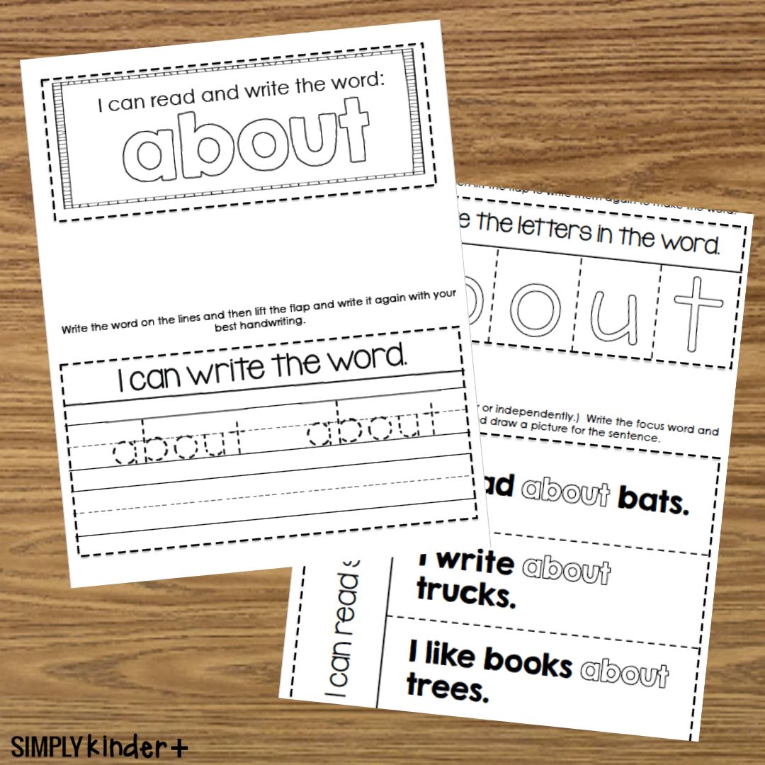 About Sight Word Interactive Notebooks - Fry, Dolch - Simply Kinder Plus