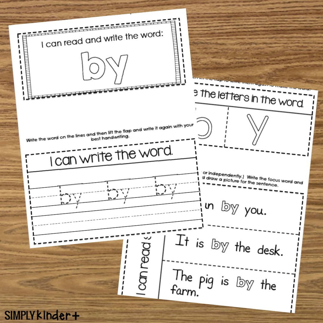 By Sight Word Interactive Notebooks - Fry, Dolch - Simply Kinder Plus
