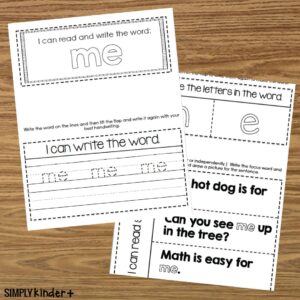 Me Sight Word Interactive Notebook - Fry, Dolch PrePrimer - Simply ...