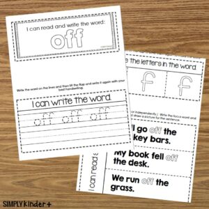 Off Sight Word Interactive Notebook - Fry - Simply Kinder Plus