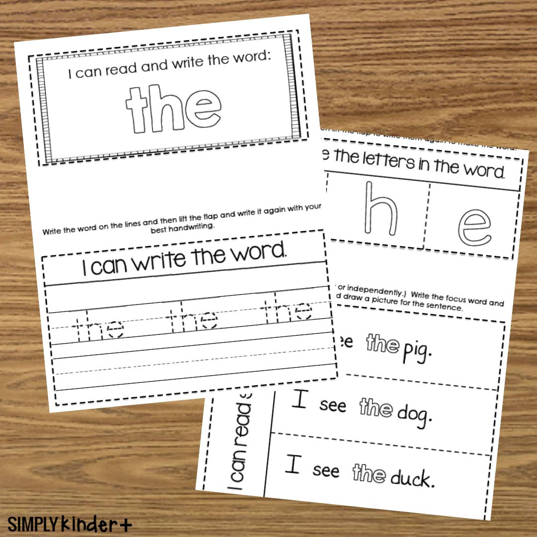 The Sight Word Interactive Notebooks - Fry, Dolch PrePrimer - Simply ...