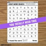 Hot Sight Word Search- Dolch - Simply Kinder + Printable Membership