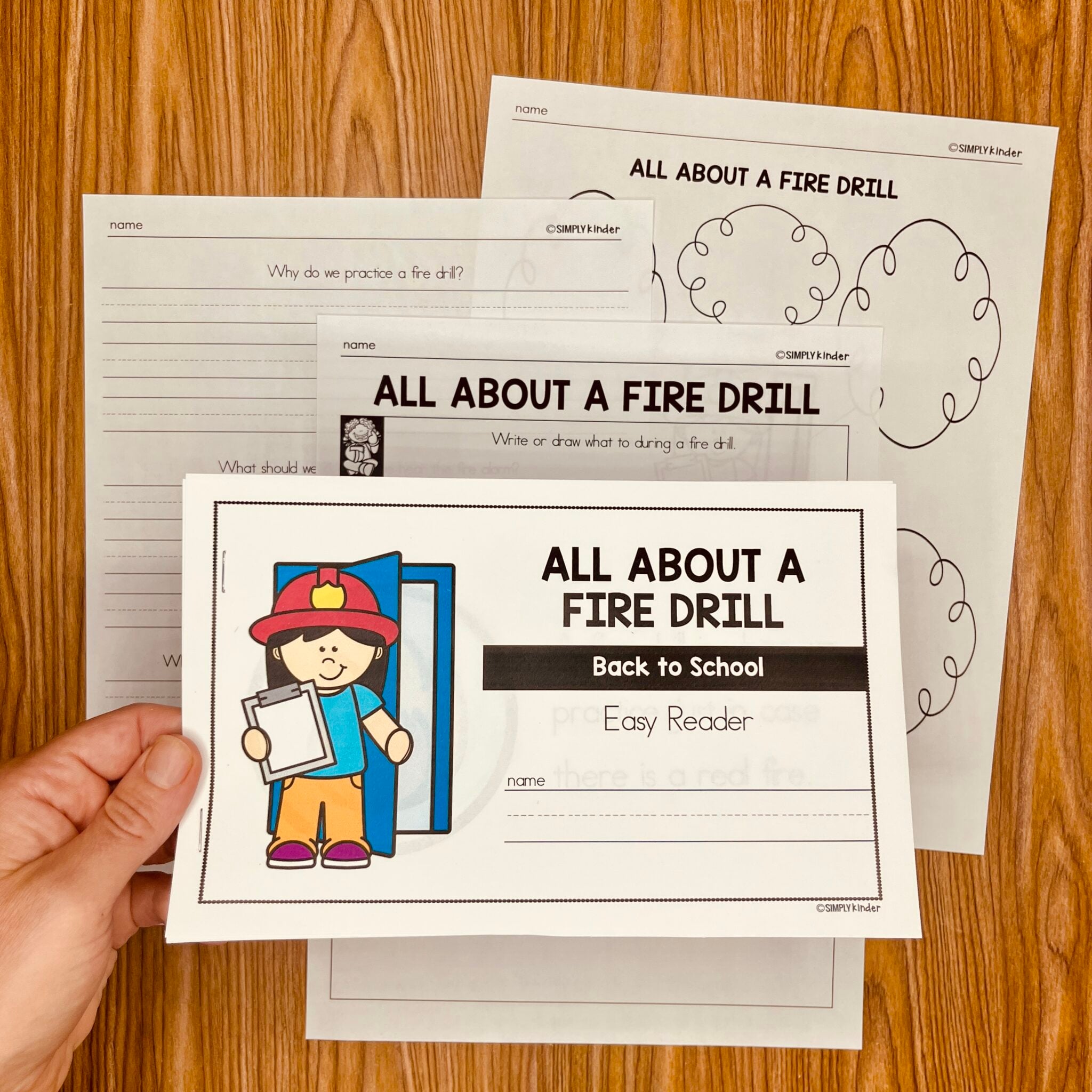 Fire Drill Easy Reader & Activities - Simply Kinder + Printable Membership