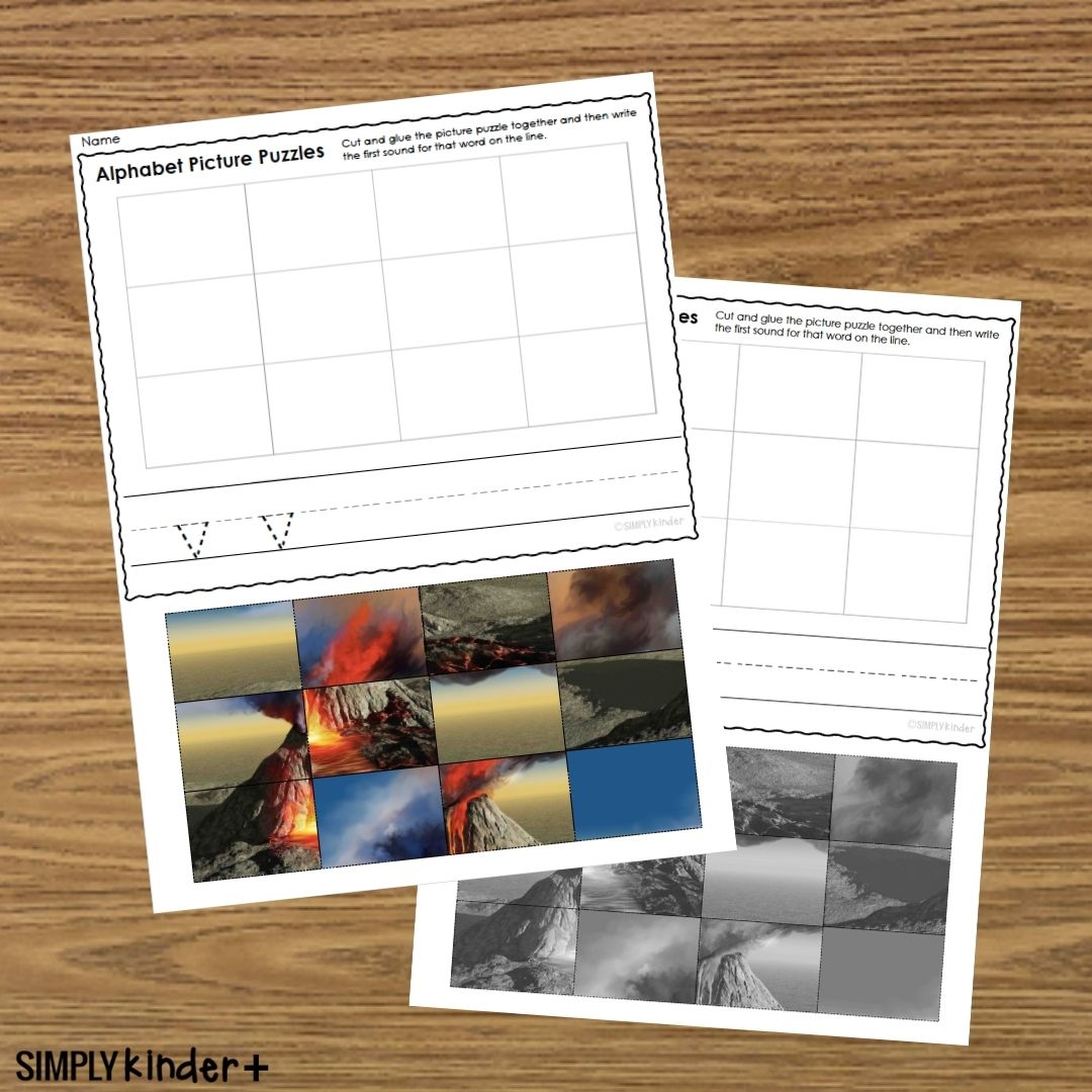 Letter V Nonfiction Alphabet Picture Puzzle - Simply Kinder + Printable ...