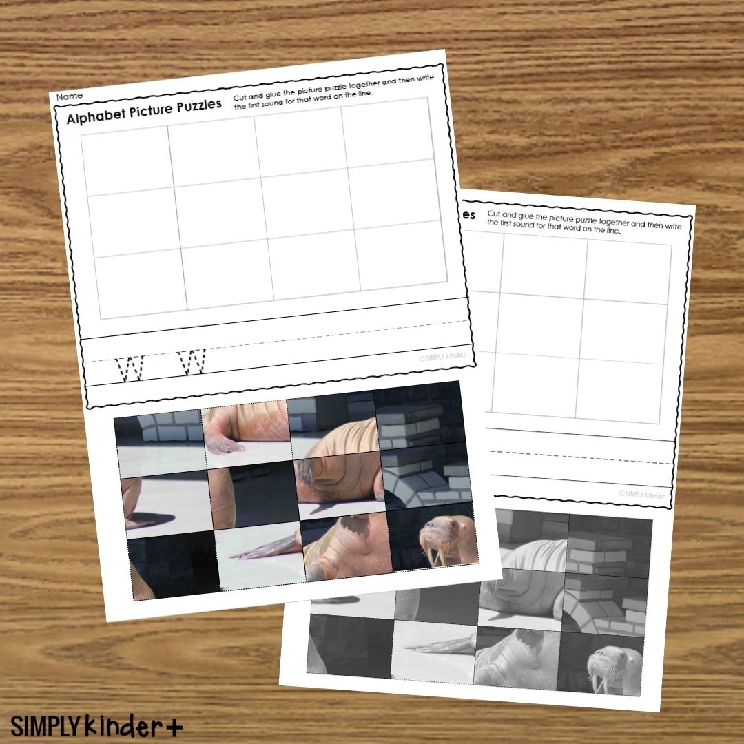 Letter W Nonfiction Alphabet Picture Puzzle - Simply Kinder + Printable ...