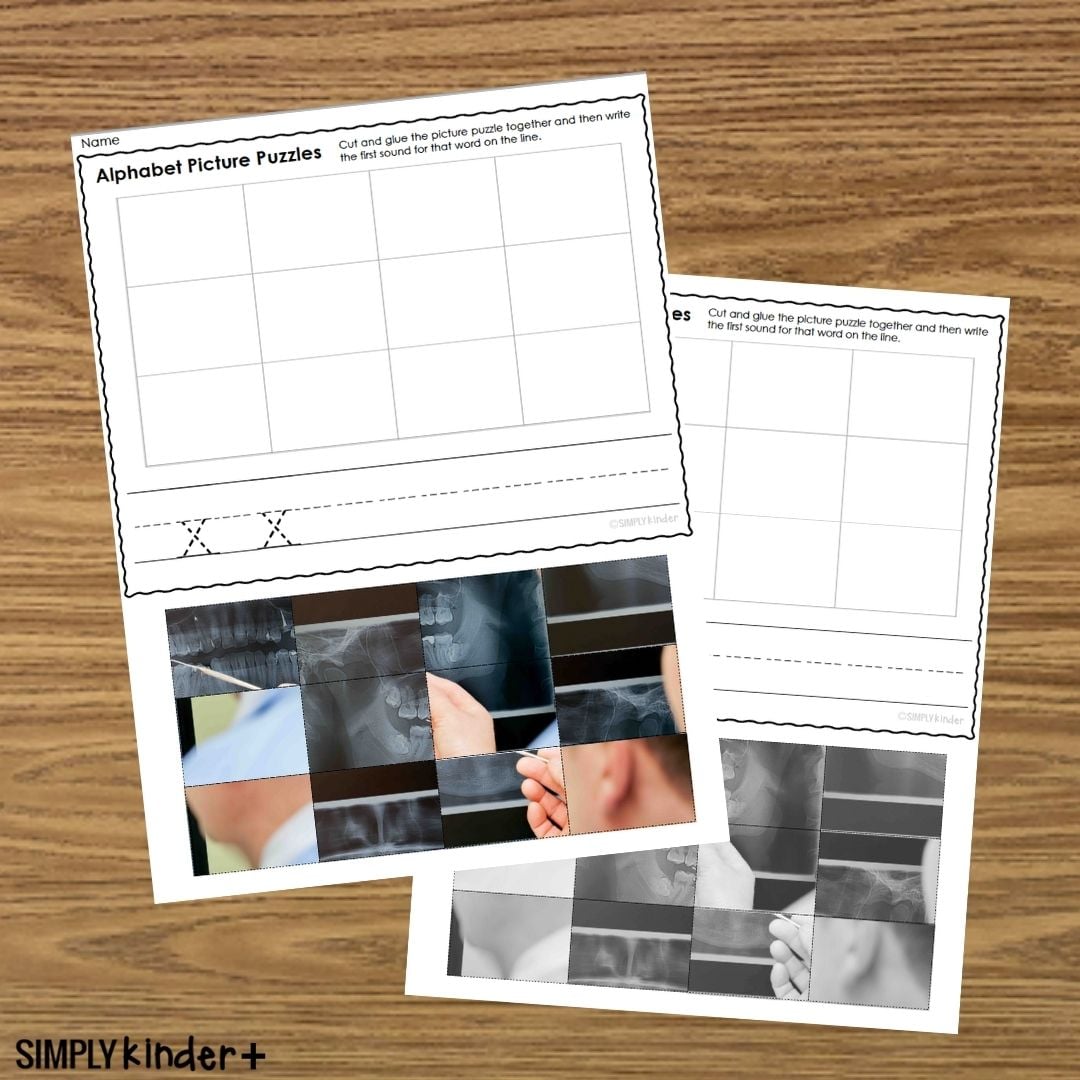 Letter X Nonfiction Alphabet Picture Puzzle - Simply Kinder + Printable ...