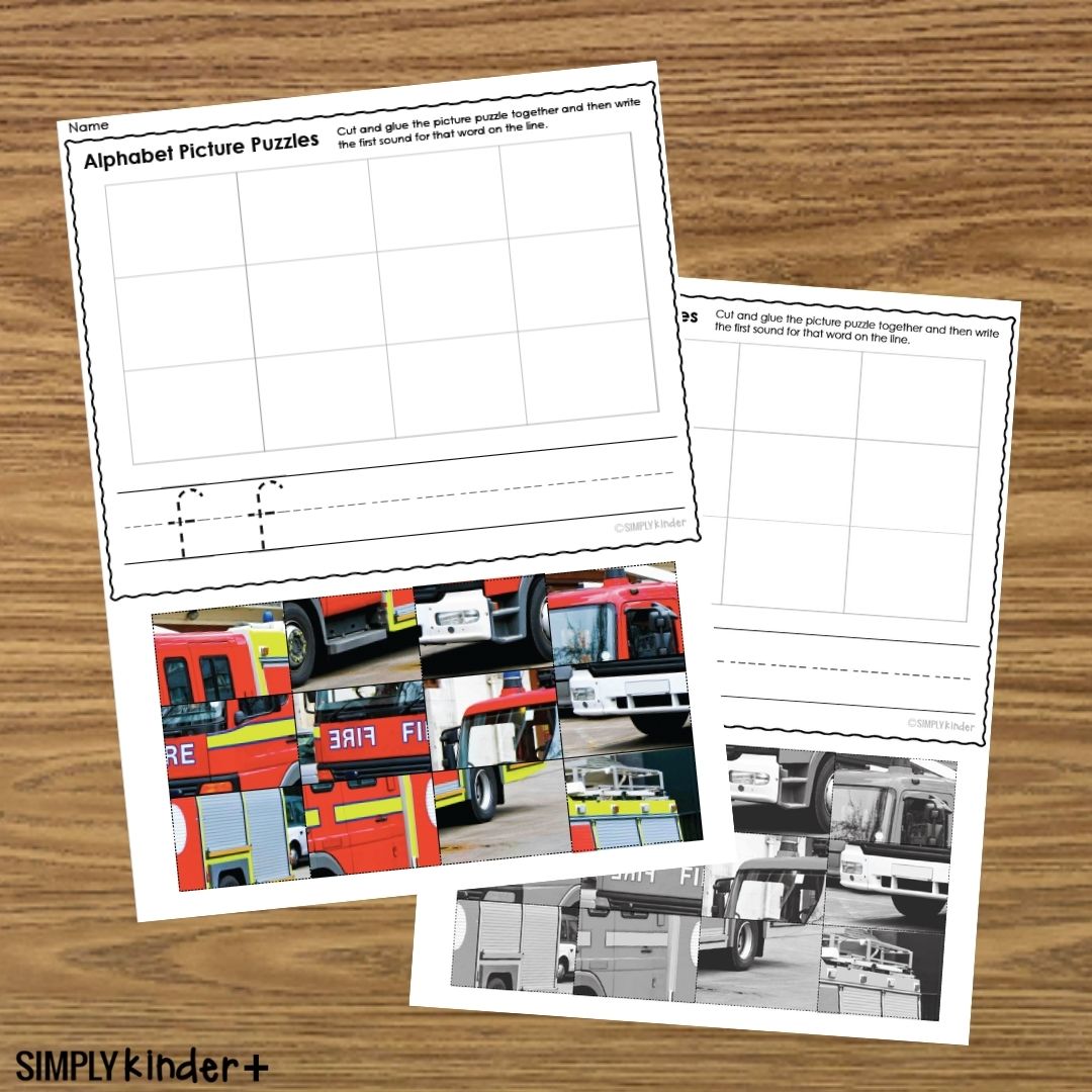 Letter F Nonfiction Alphabet Picture Puzzle - Simply Kinder + Printable ...