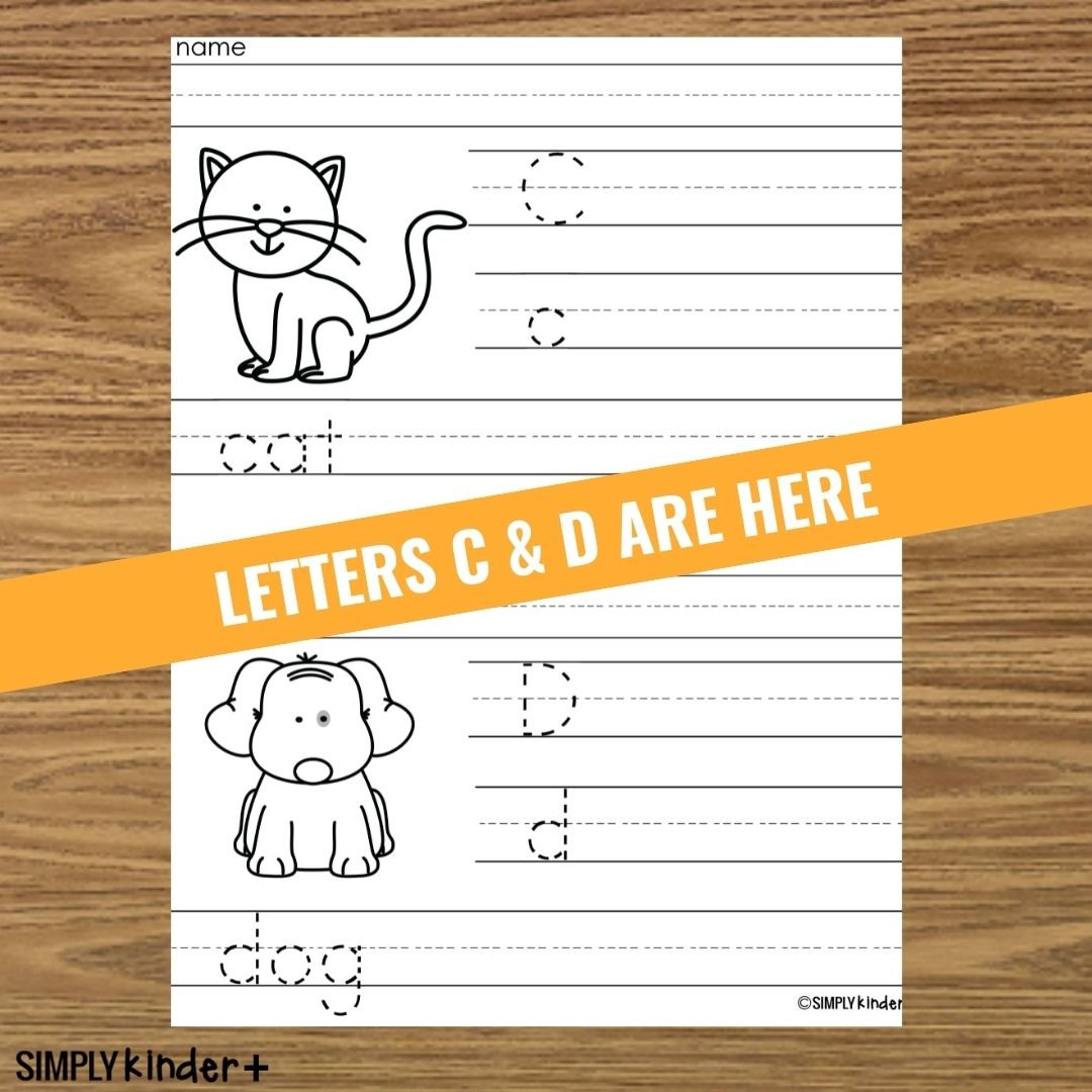 Letter C and Letter D Quick Writes - Simply Kinder + Printable Membership