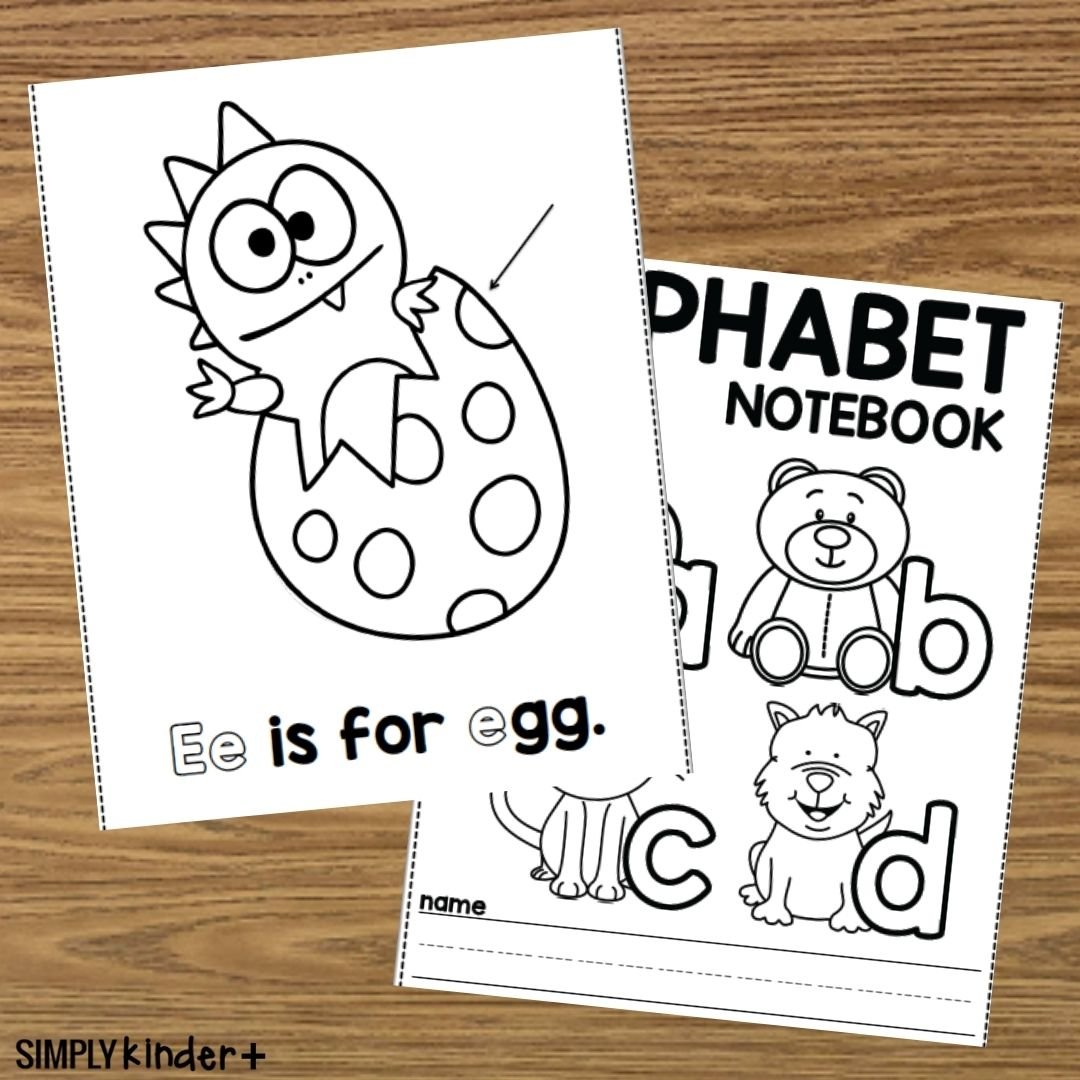Letter E Alphabet Notebook - Simply Kinder + Printable Membership