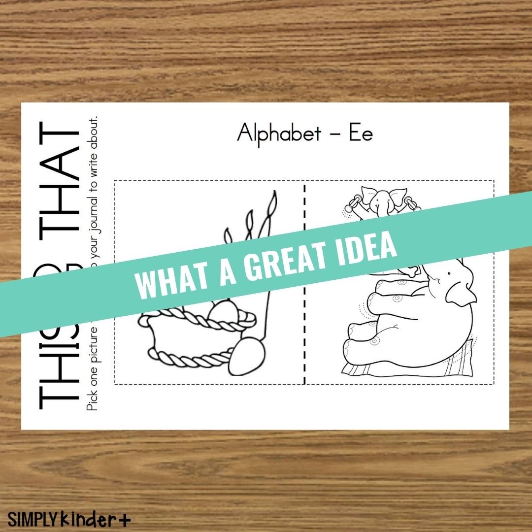 Letter E Alphabet This or That Writing Prompts - Simply Kinder Plus