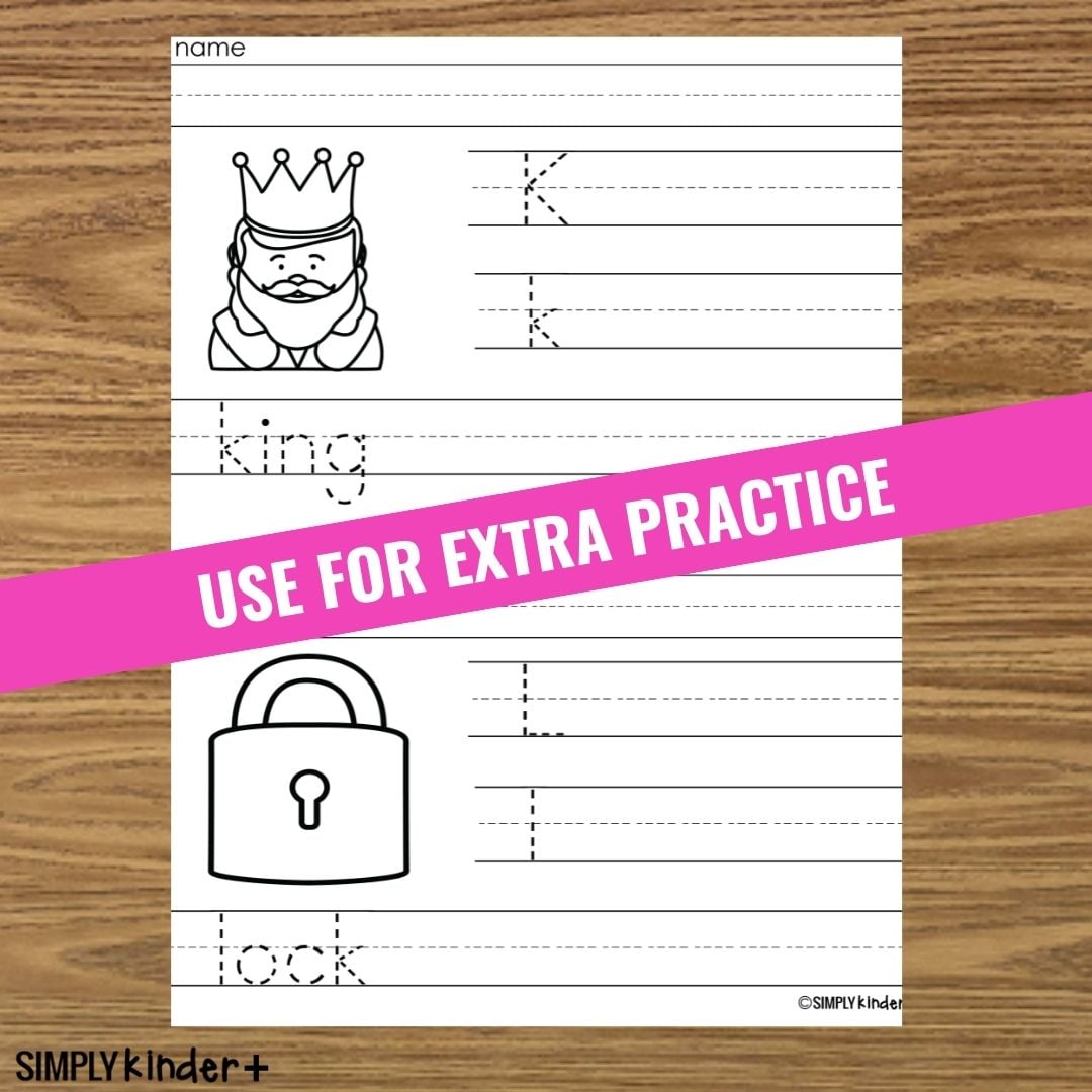 Letter K and Letter L Quick Writes - Simply Kinder + Printable Membership