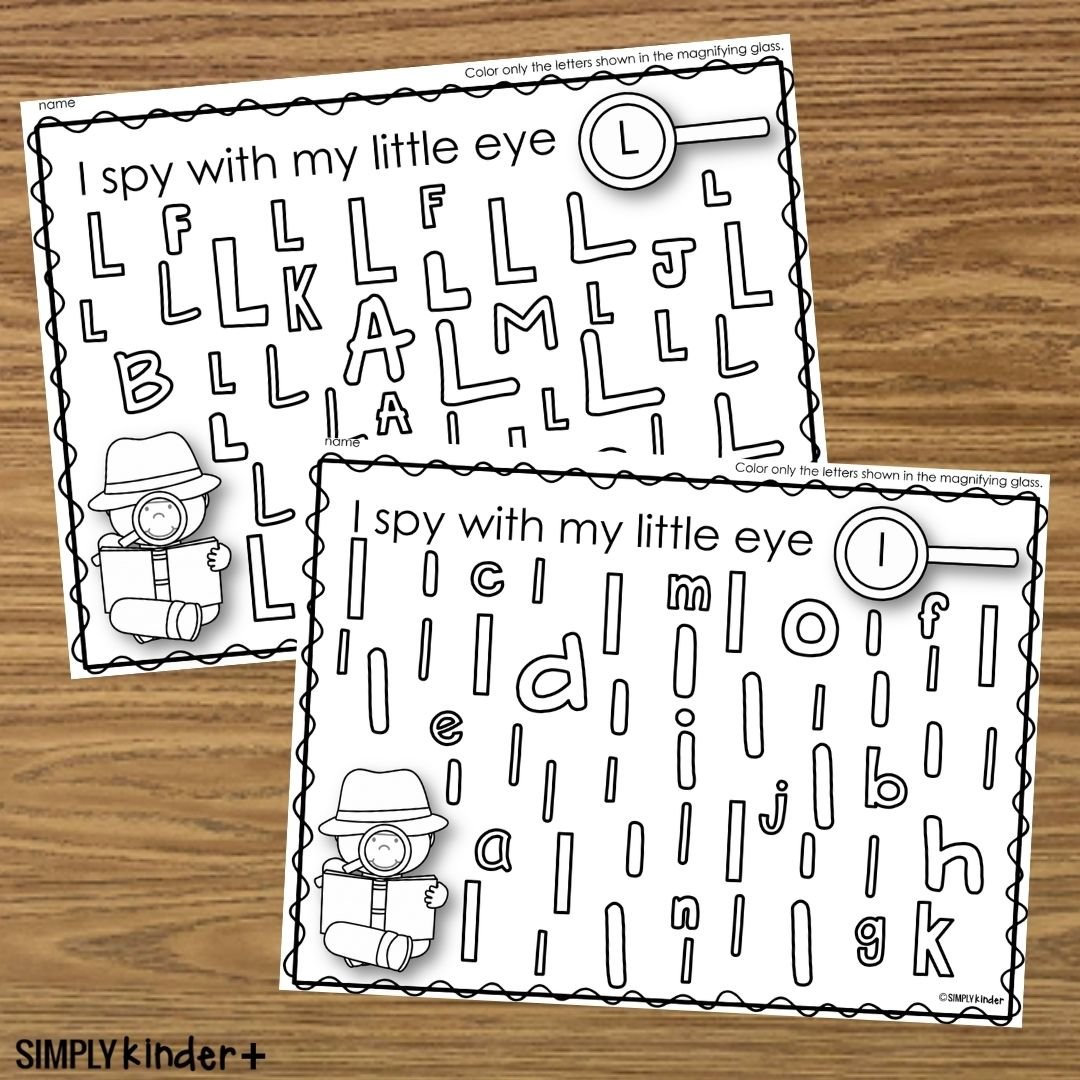 Letter L I Spy Activities - Simply Kinder + Printable Membership