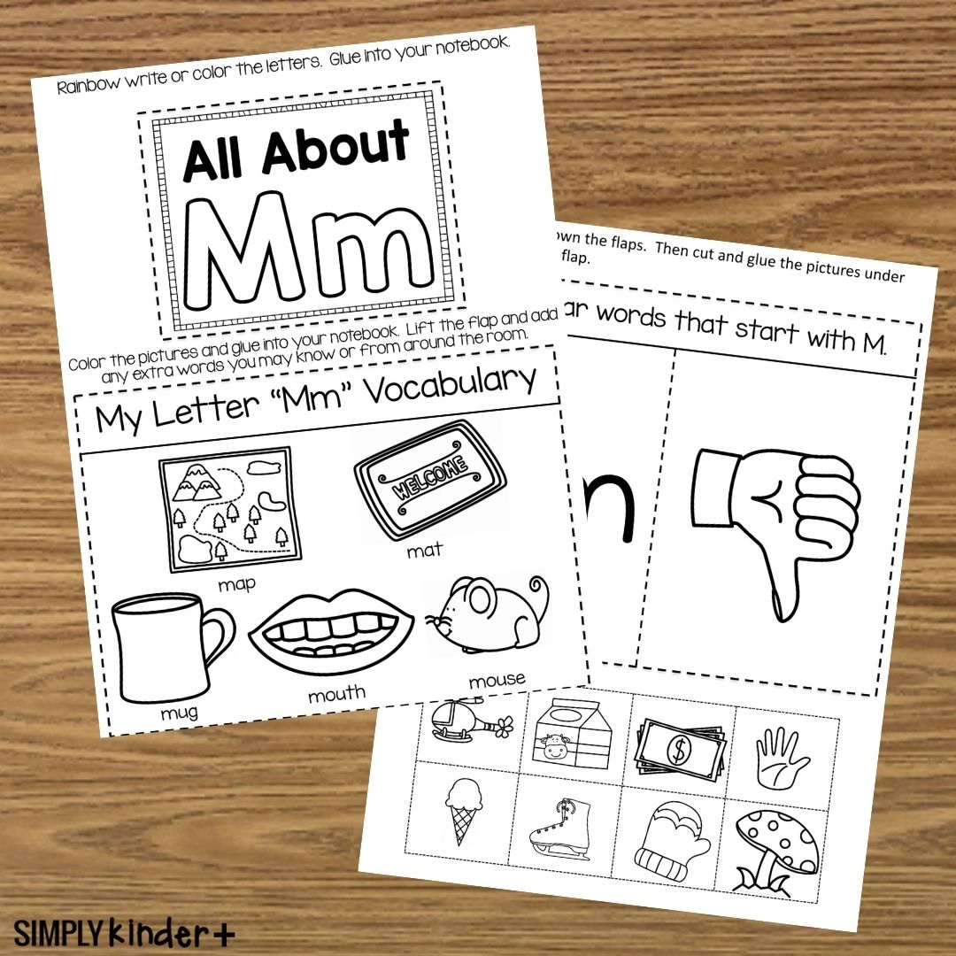 Letter M Alphabet Interactive Notebooks - Simply Kinder Plus