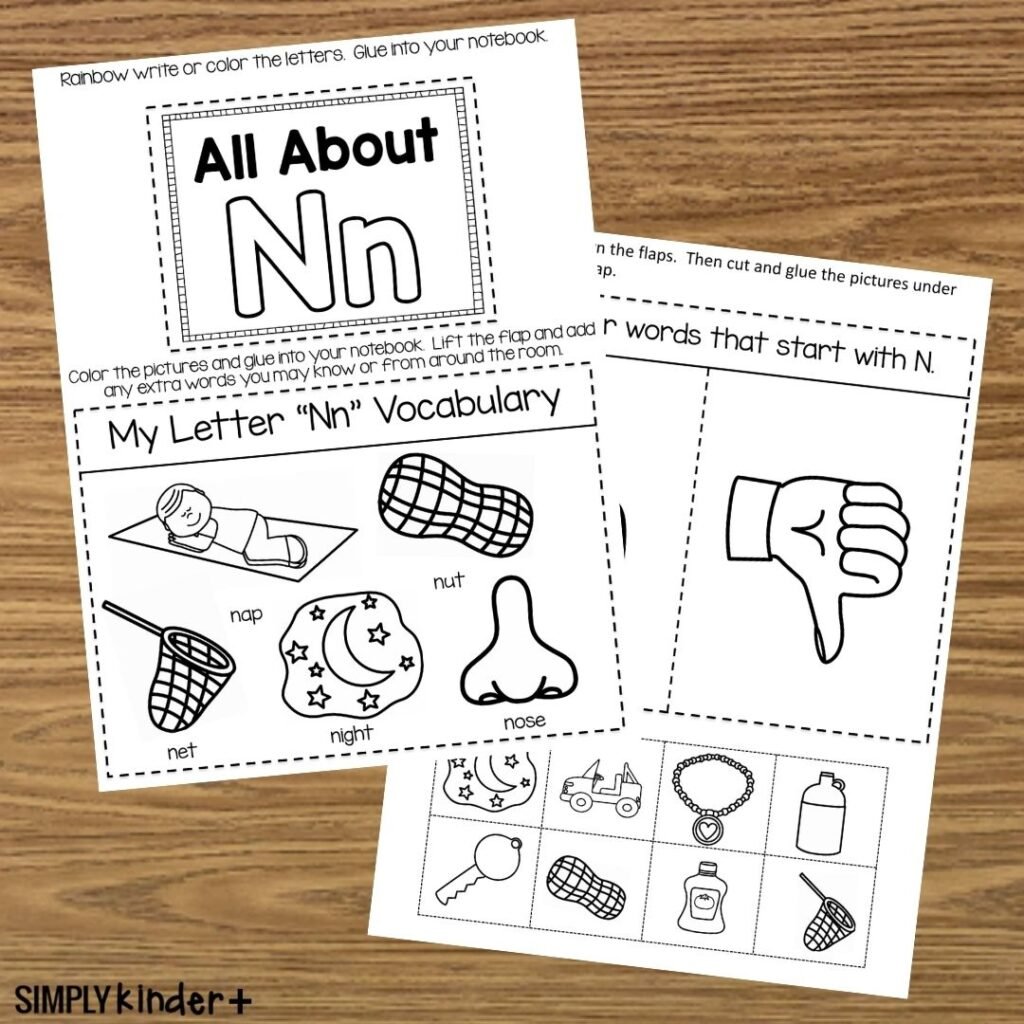 Letter N Alphabet Interactive Notebooks - Simply Kinder Plus