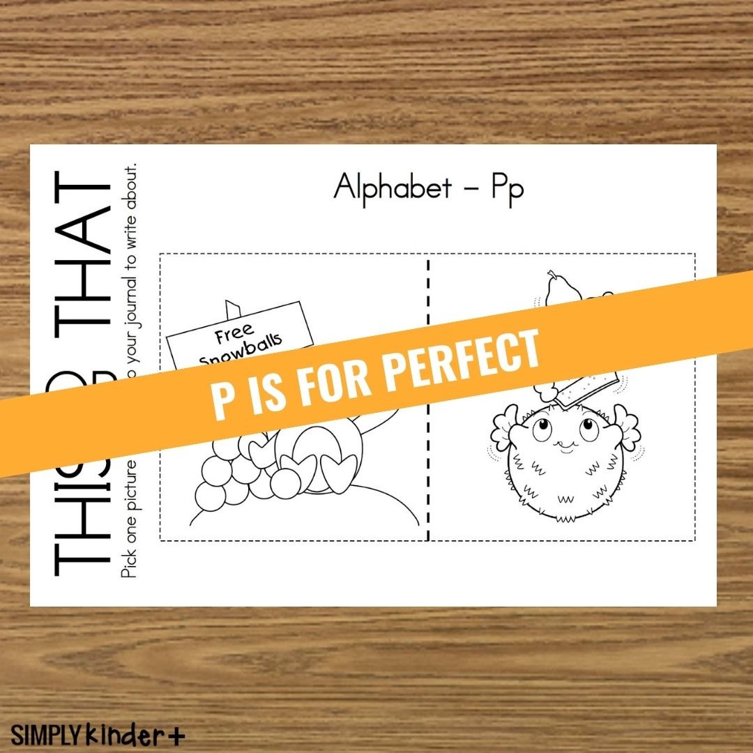 Letter P Alphabet This or That Writing Prompts - Simply Kinder Plus