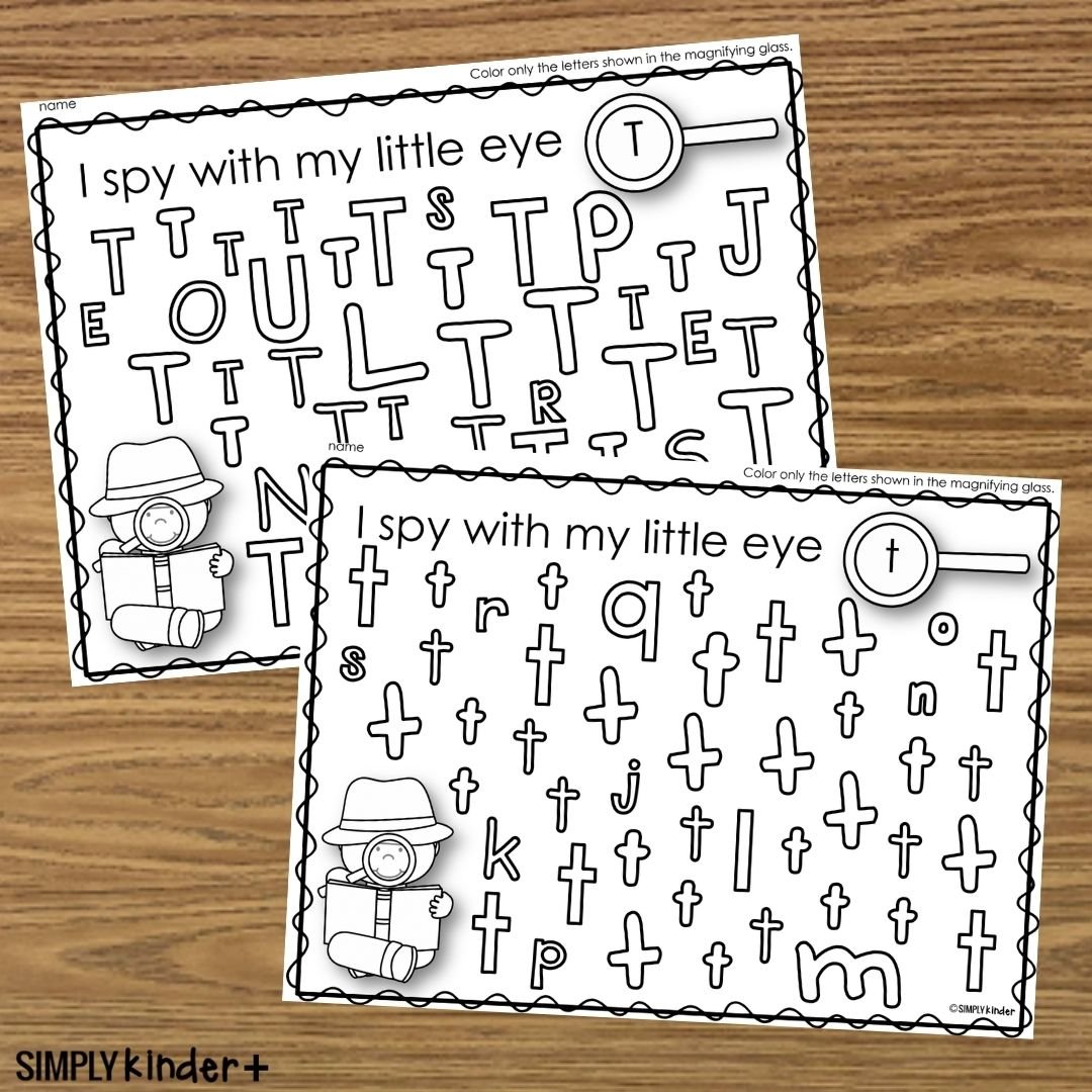 Letter T I Spy Activities - Simply Kinder + Printable Membership